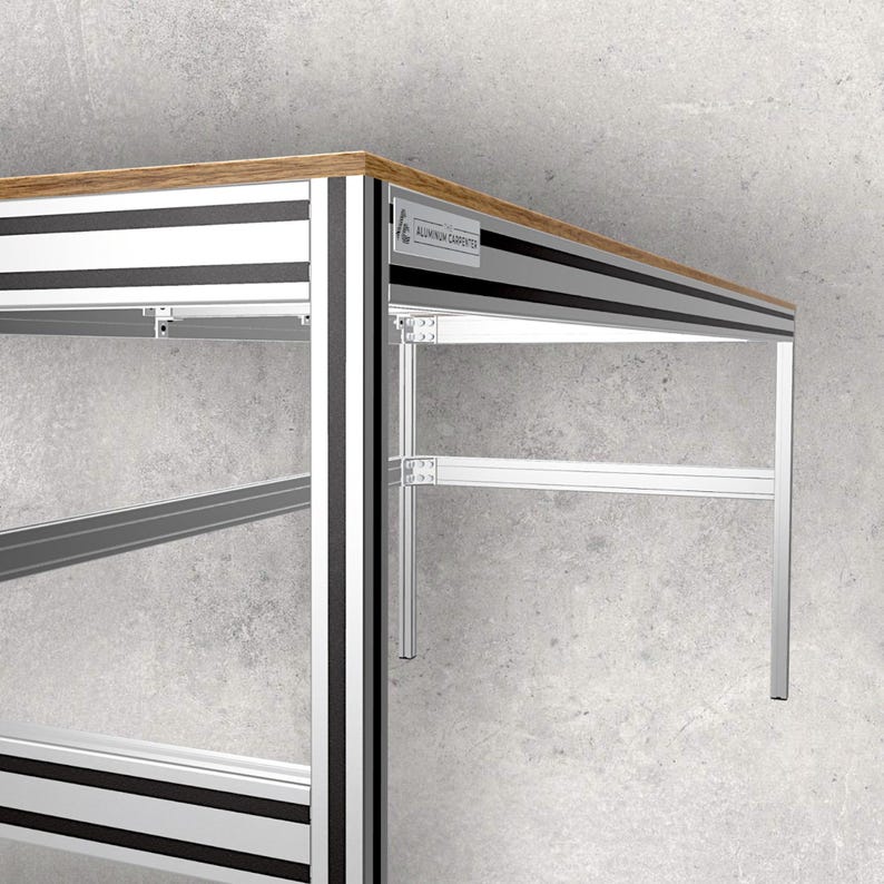 A Simple Workshop Table Aluminum Extrusion 3D Modeled Design Build Plan ...