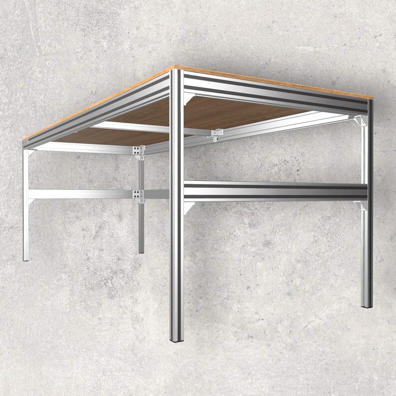 A Simple Workshop Table Aluminum Extrusion 3D Modeled Design Build Plan ...