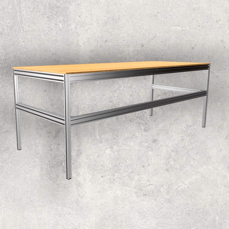 A Simple Workshop Table Aluminum Extrusion 3D Modeled Design Build Plan ...