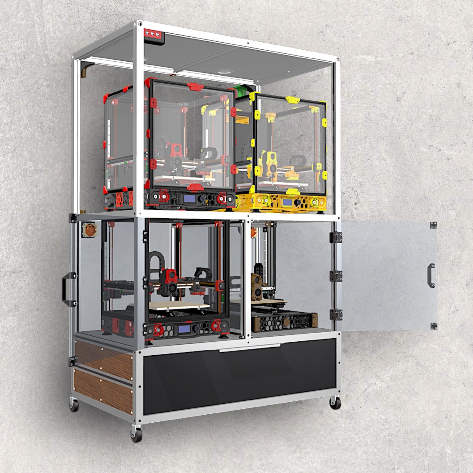 3D Printer Rack V2 Aluminum Extrusion 3D Modeled Design Build Plan - Etsy