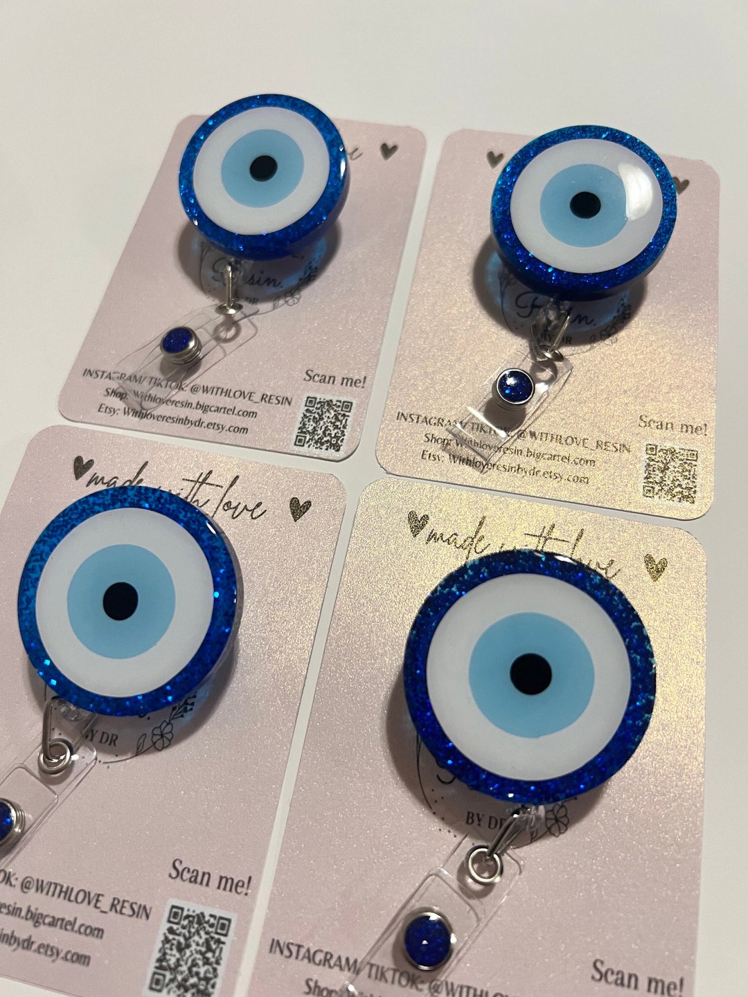 Evil Eye Badge Reel Evil Eye Badge Reels Blue Badge Reels - Etsy