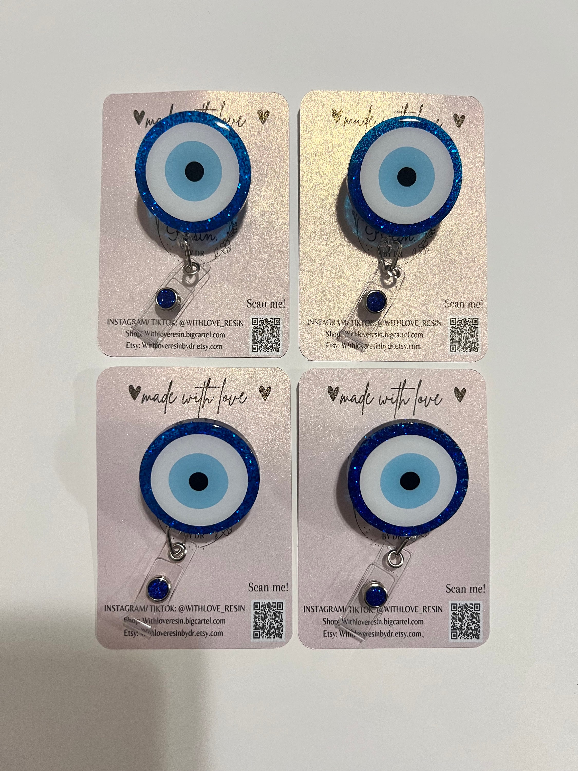 Evil Eye Badge Reel Evil Eye Badge Reels Blue Badge Reels - Etsy