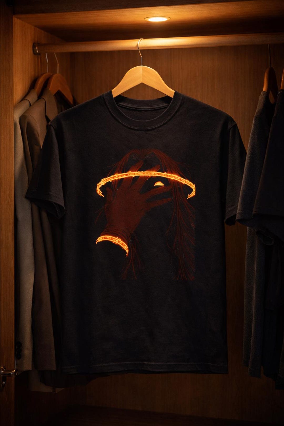 Eternal Eclipse Dark Fantasy Glowing Rune Halo T-Shirt | Mystical ...