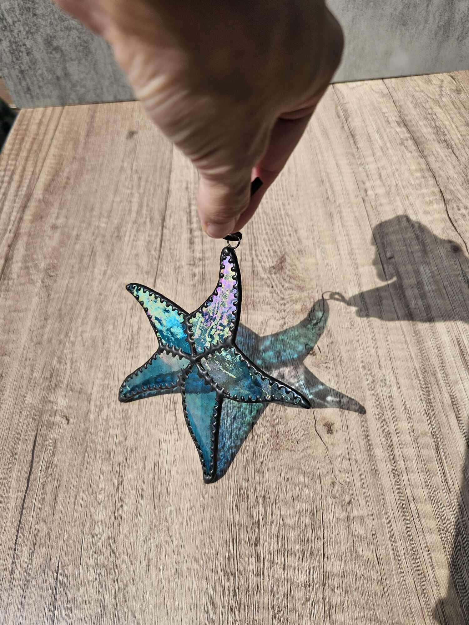 Iridescent Starfish Stained Glass Suncatcher Starfish Stained Glass ...