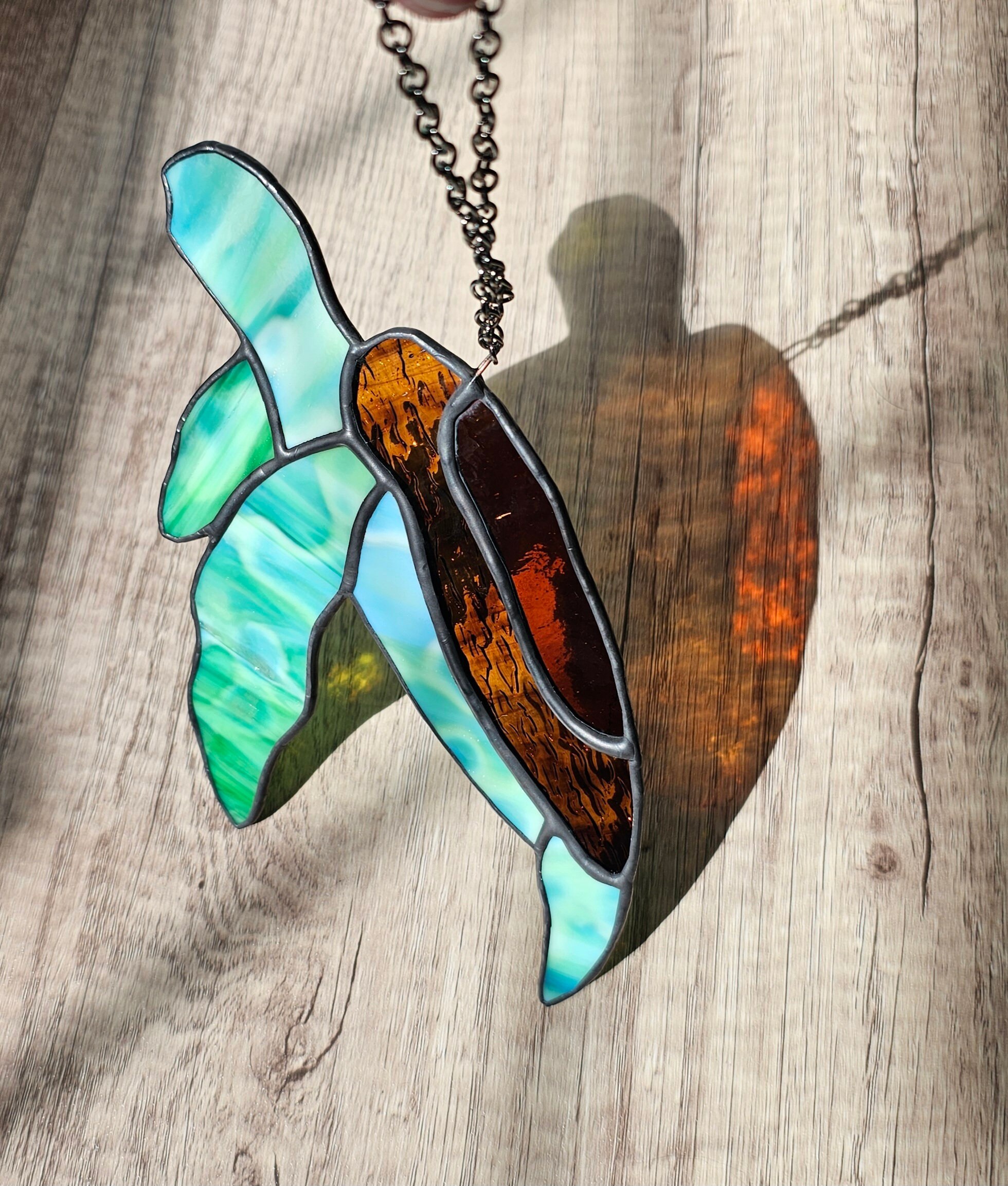 Turtle Stained Glass Suncatcher Stained Glass Gift Art Gift Turtle Art ...