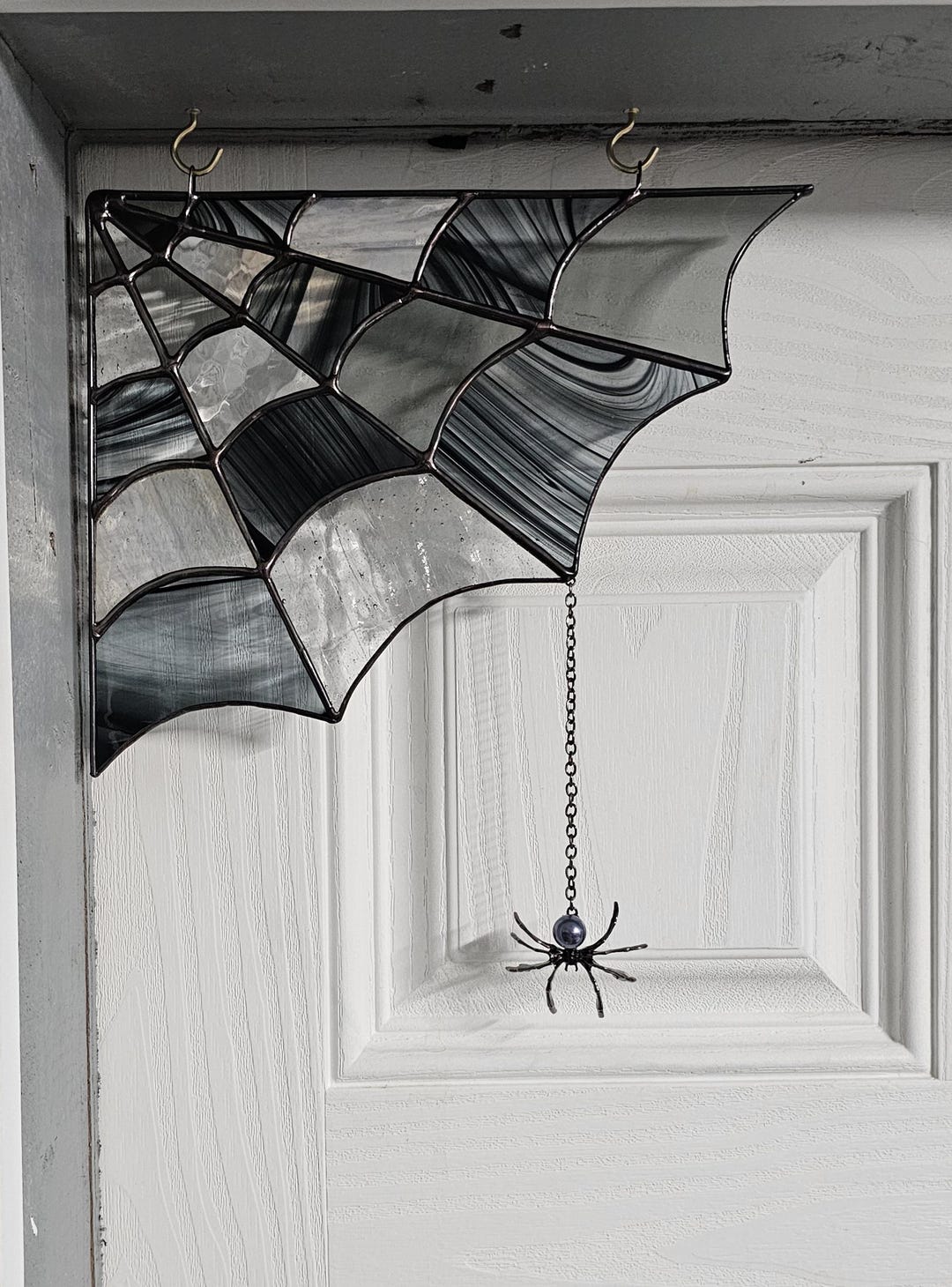 Spider Web Stained Glass Halloween Suncatcher Stained Glass Gift ...