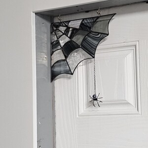 Spider Web Stained Glass Halloween Suncatcher Stained Glass Gift ...