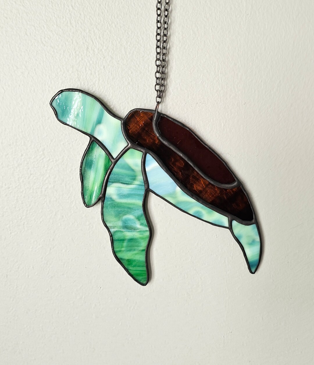 Turtle Stained Glass Suncatcher Stained Glass Gift Art Gift Turtle Art ...