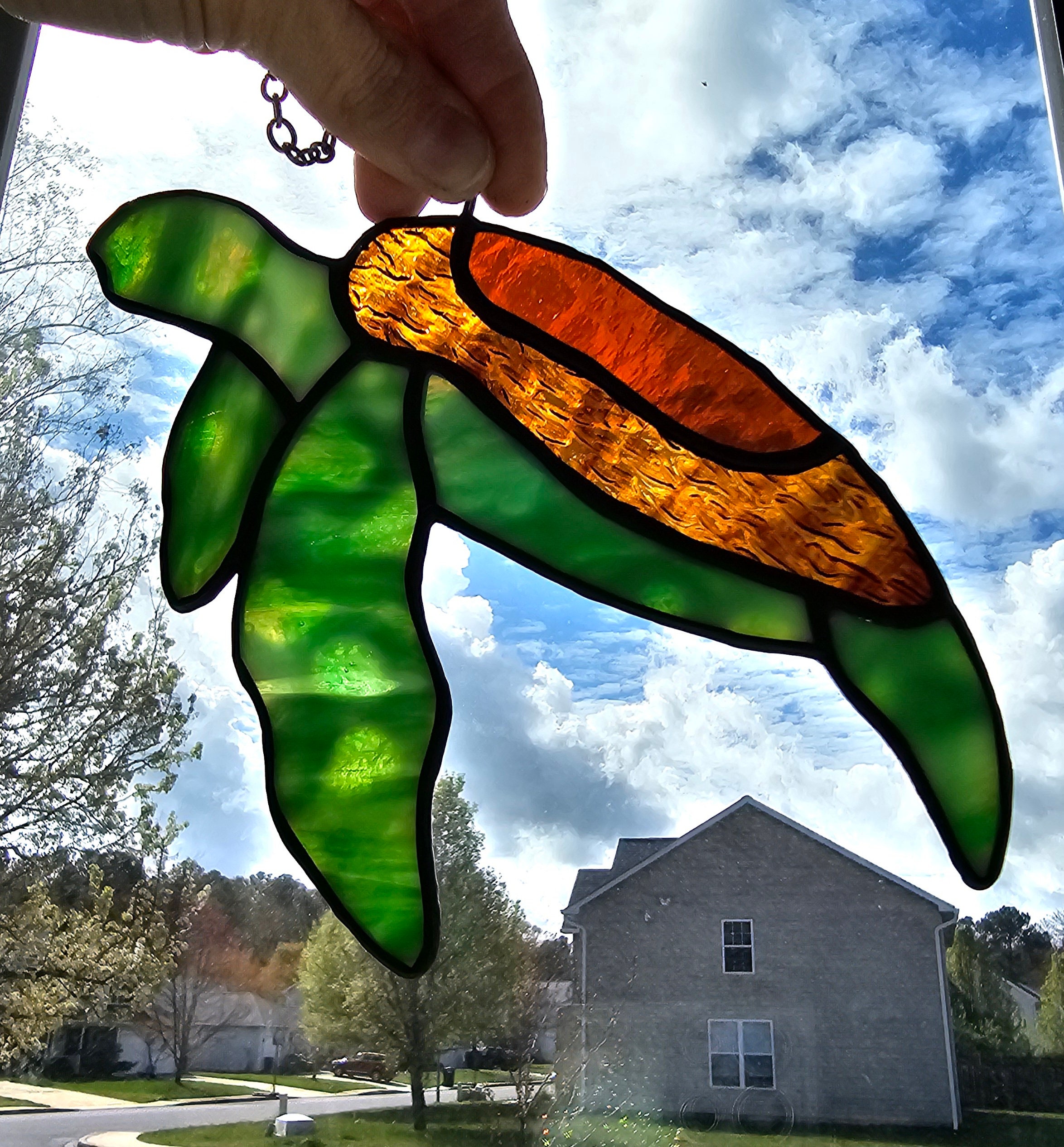 Turtle Stained Glass Suncatcher Stained Glass Gift Art Gift Turtle Art ...
