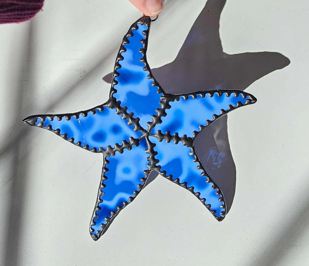 Starfish Stained Glass Suncatcher Starfish Stained Glass Gift Starfish ...