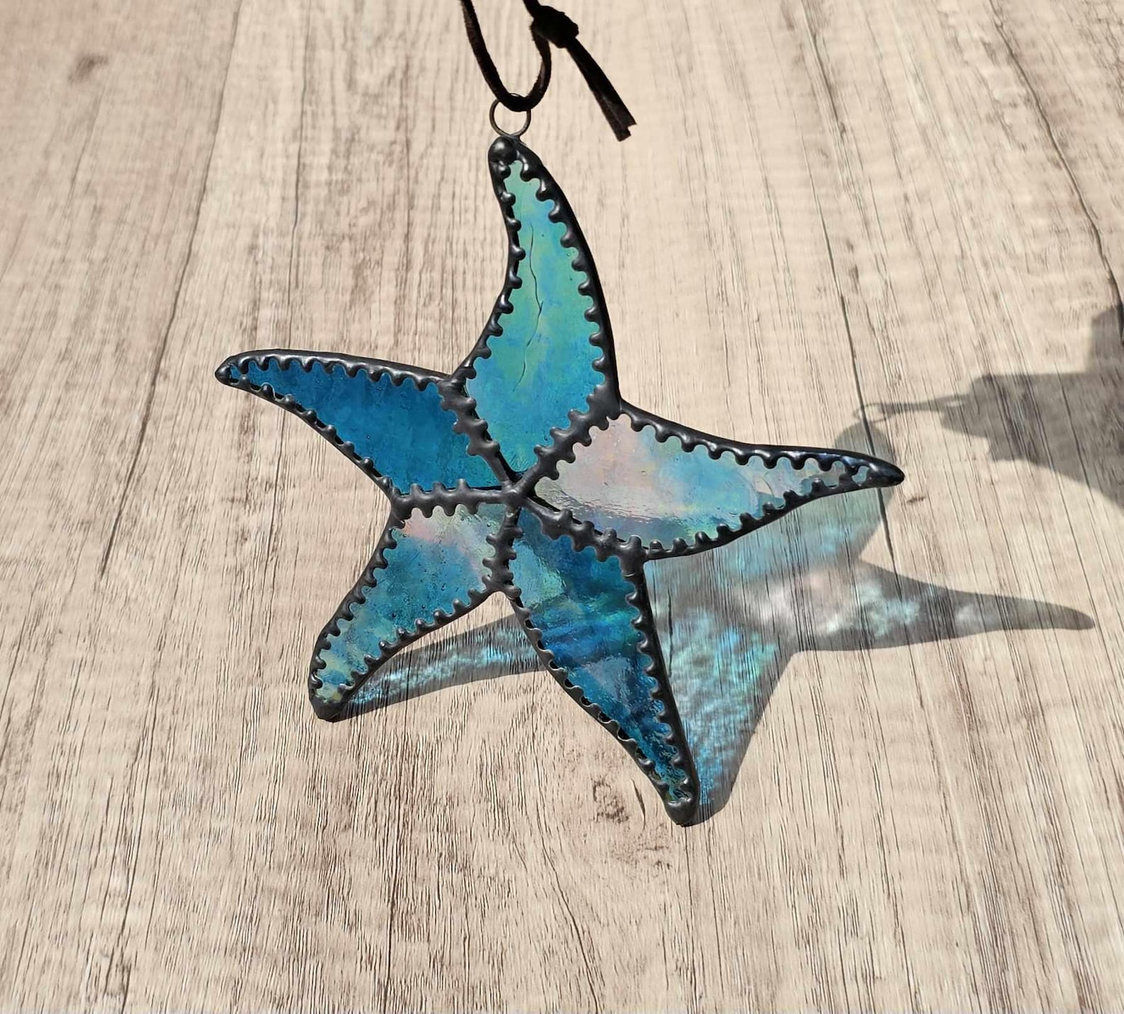 Iridescent Starfish Stained Glass Suncatcher Starfish Stained Glass ...