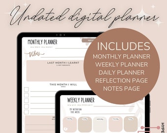 Monthly & Daily Digital Planner Printable File for Use on iPad or Other ...