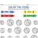 Color the Coins Worksheets - Etsy
