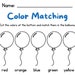 Color Matching Balloons Cut and Paste Worksheets - Etsy