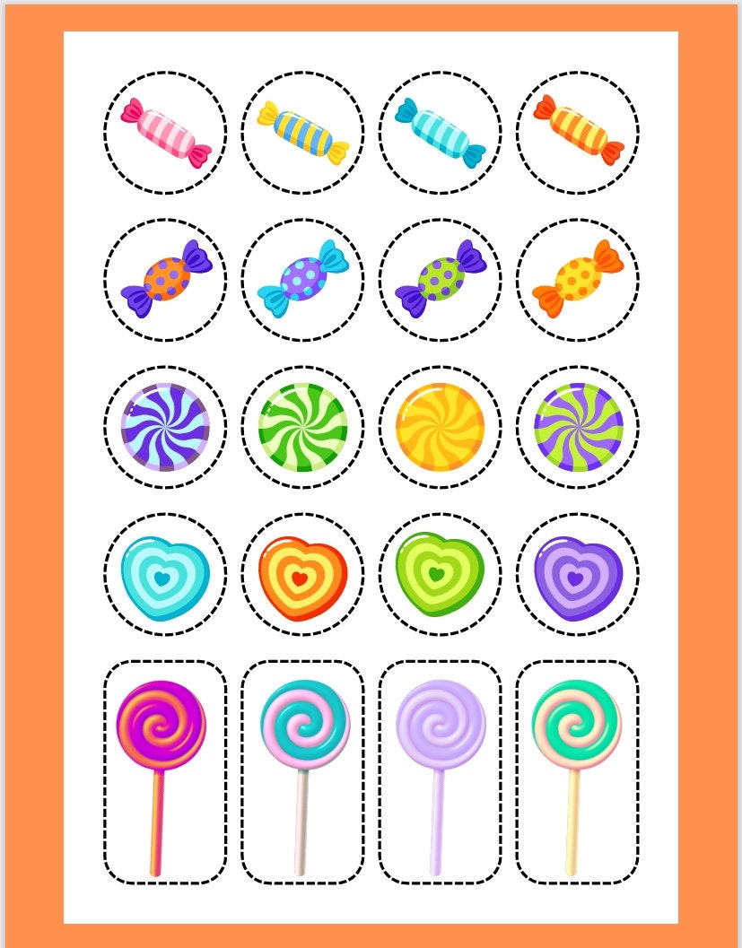 Halloween Candy Bag Cut and Paste Worksheet - Etsy