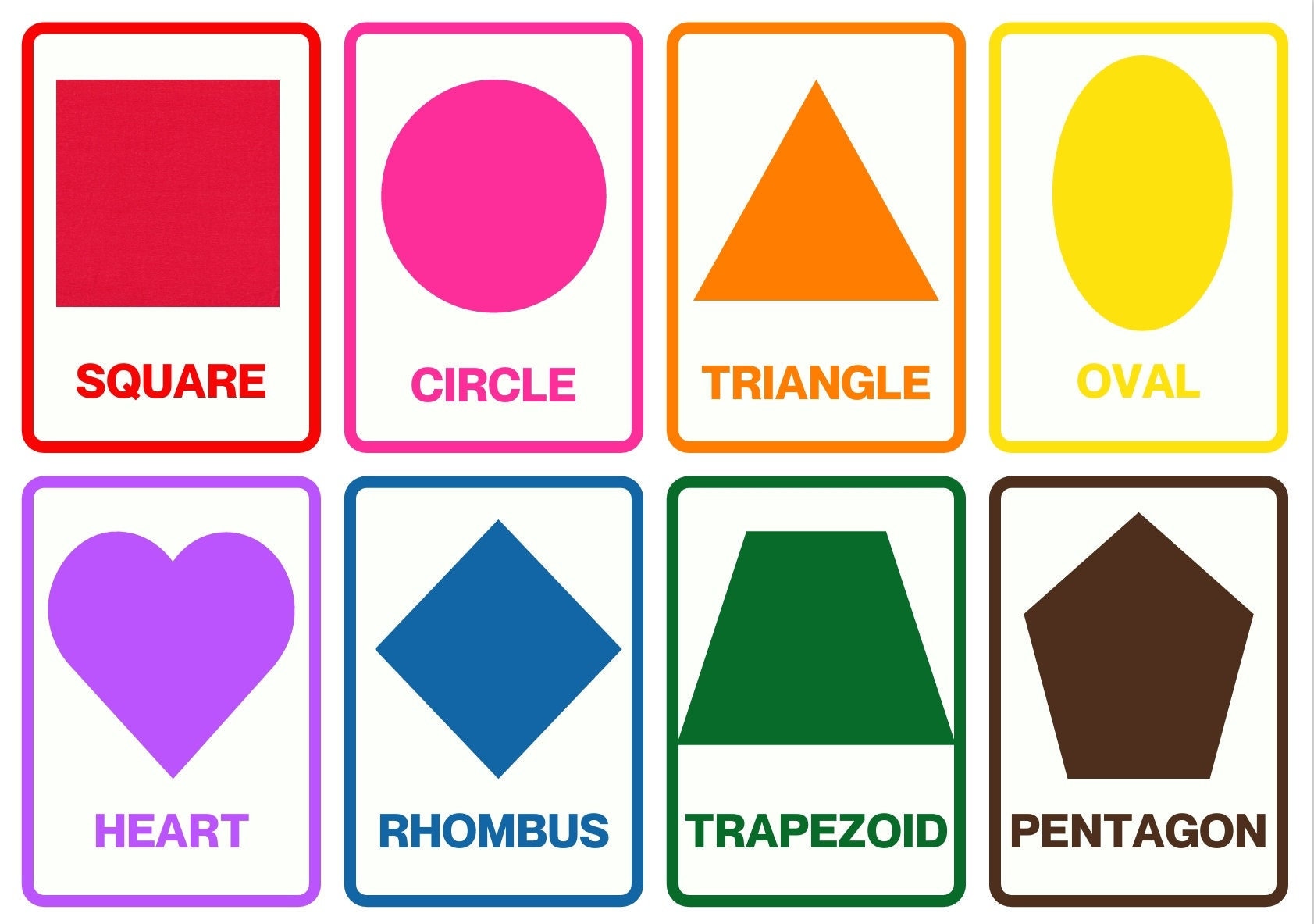 Learning Shapes Flashcards for Kids - Fun Educational Tool for Shape ...