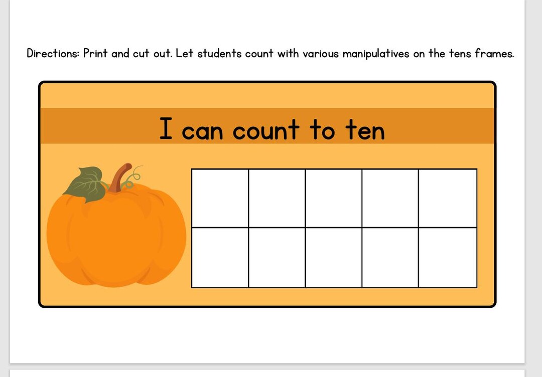 Fall-themed Tens Frames - Etsy