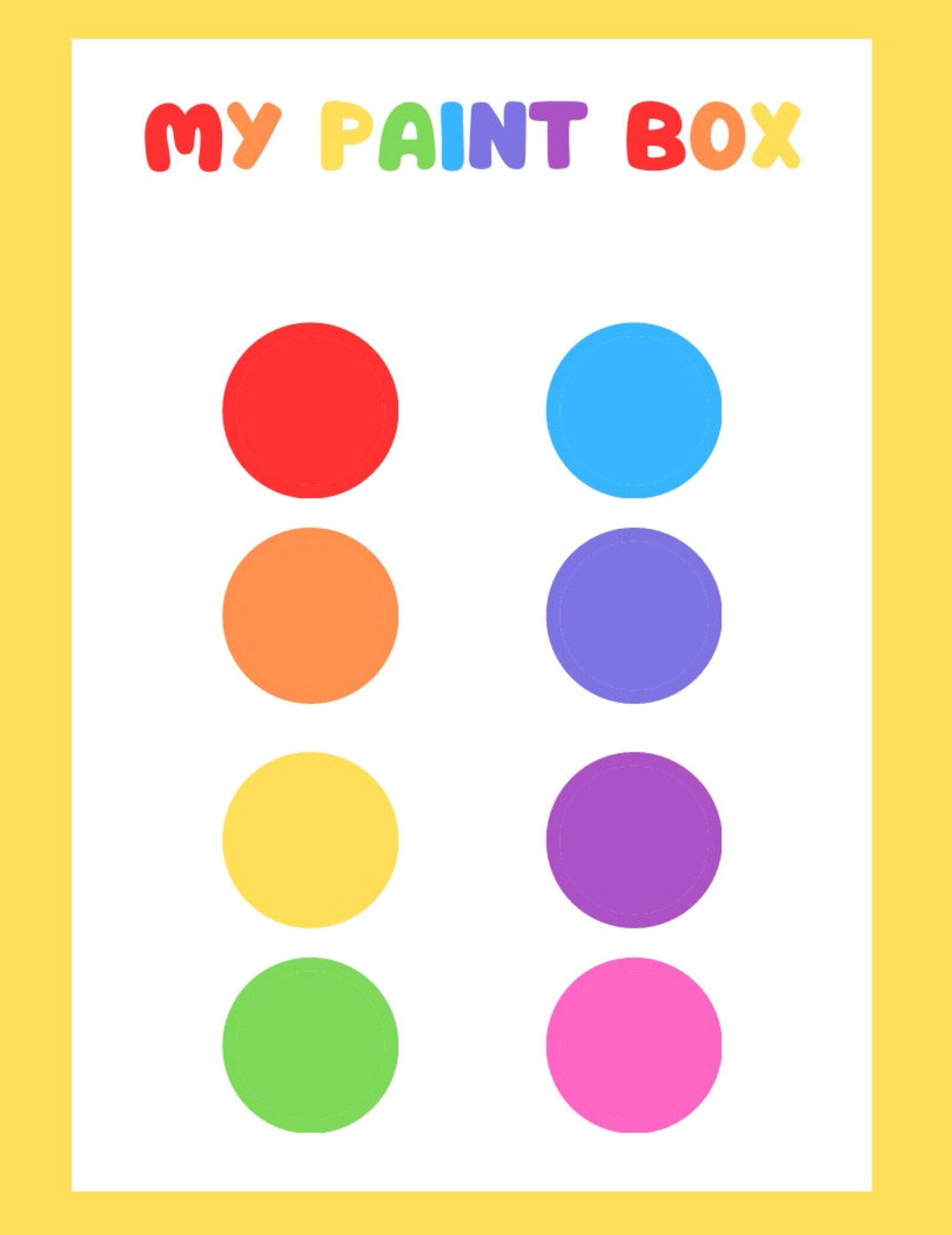 My Paint Box Cut and Paste Worksheet - Etsy