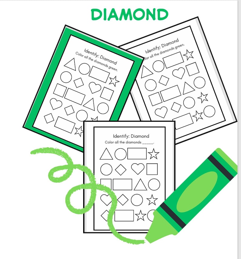3 Versions Color the Shapes No-prep Worksheets - Etsy