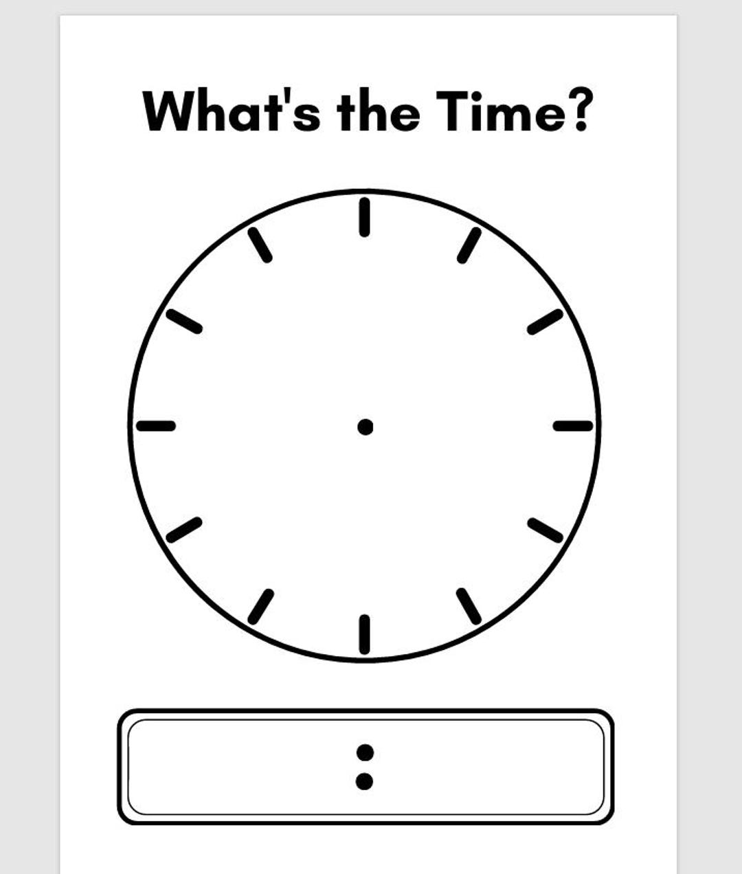 Blank Clock Face Write and Wipe BW and Color Options - Etsy
