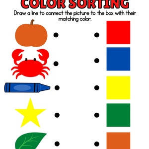 Color Matching Worksheets - Etsy Canada