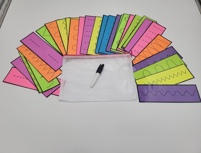 Pre-writing Line Trace, Dry Erase Laminated, Ready to Use Busy Bag - Etsy