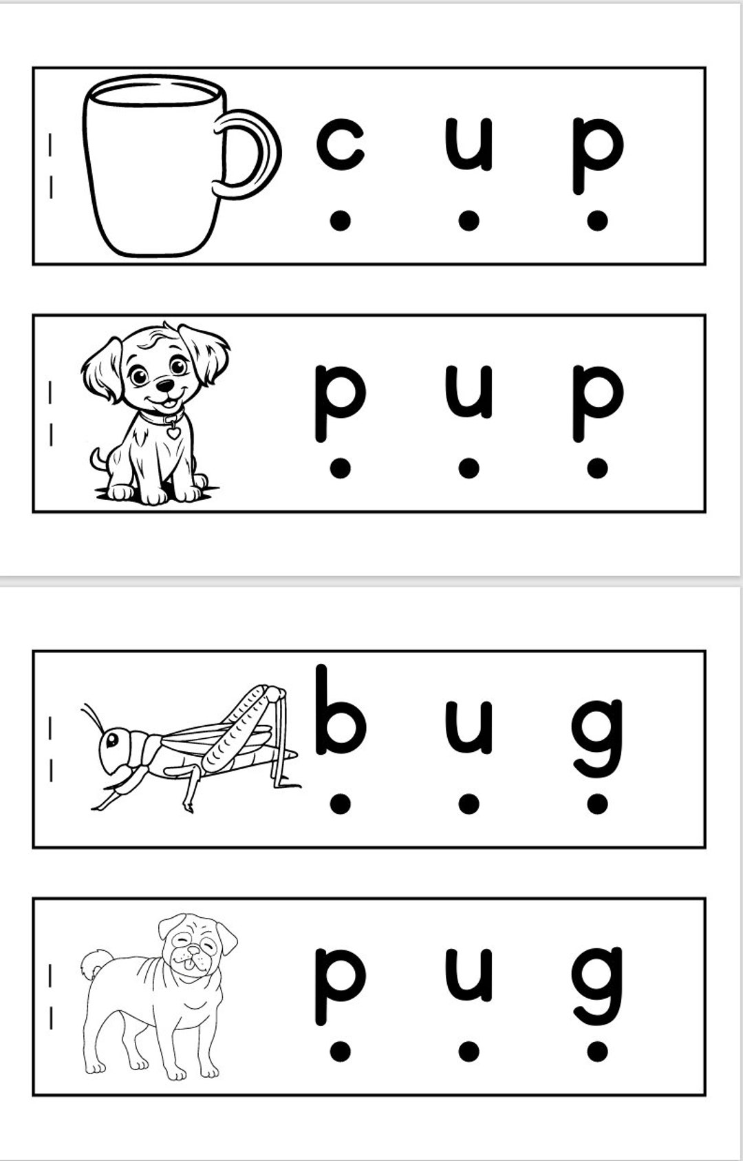 CVC Picture and Word Flipbook - Etsy