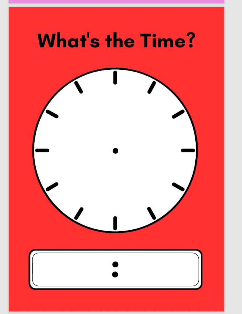 Blank Clock Face Write and Wipe BW and Color Options - Etsy