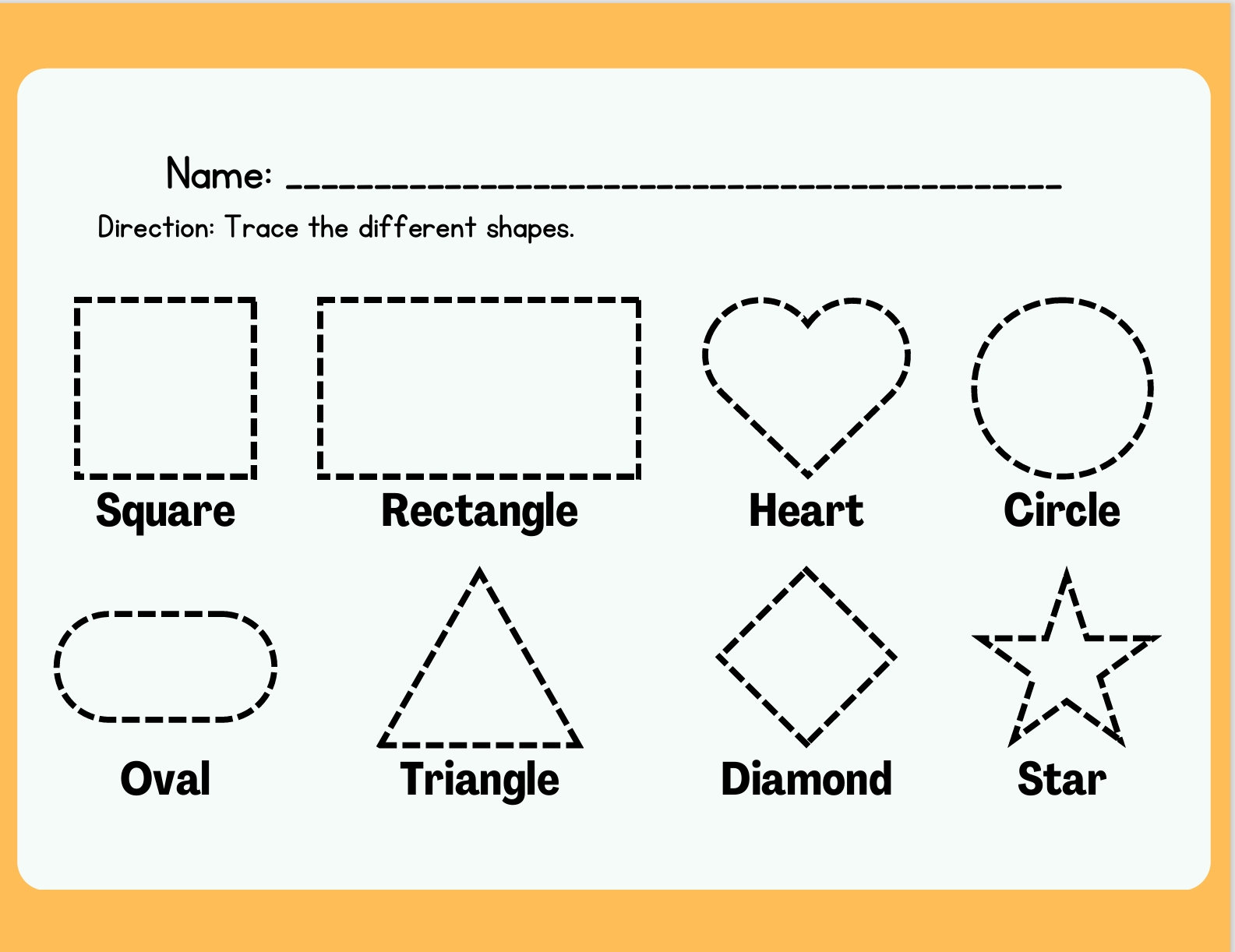 Trace Shapes Worksheets Tracing Shapes For Preschool Free Worksheet