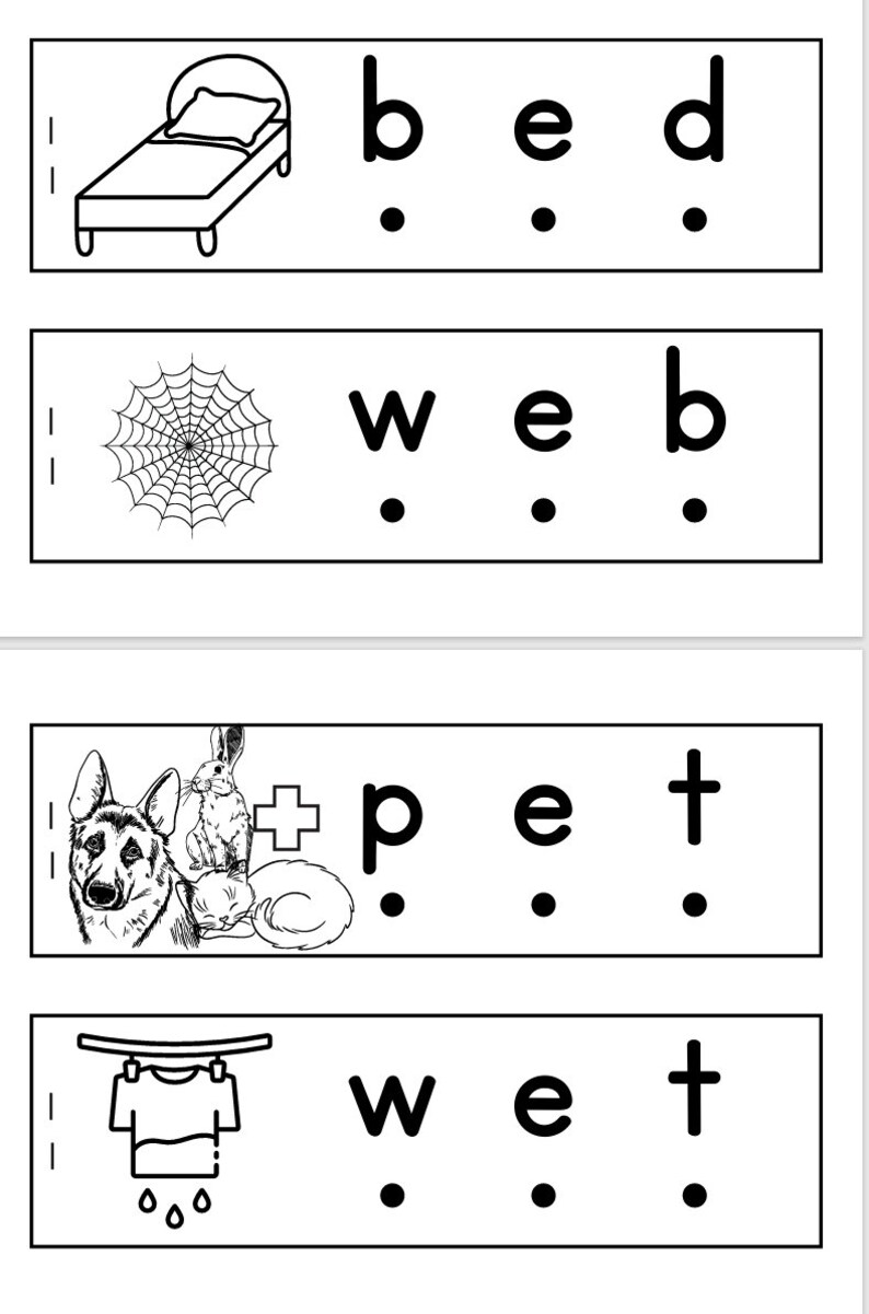 CVC Picture and Word Flipbook - Etsy