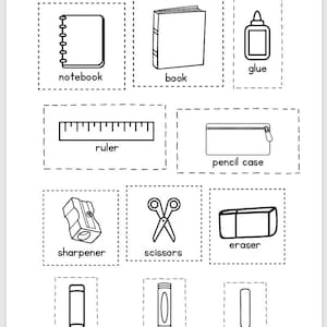 B/W and Color My Backpack Cut and Paste Worksheet - Etsy