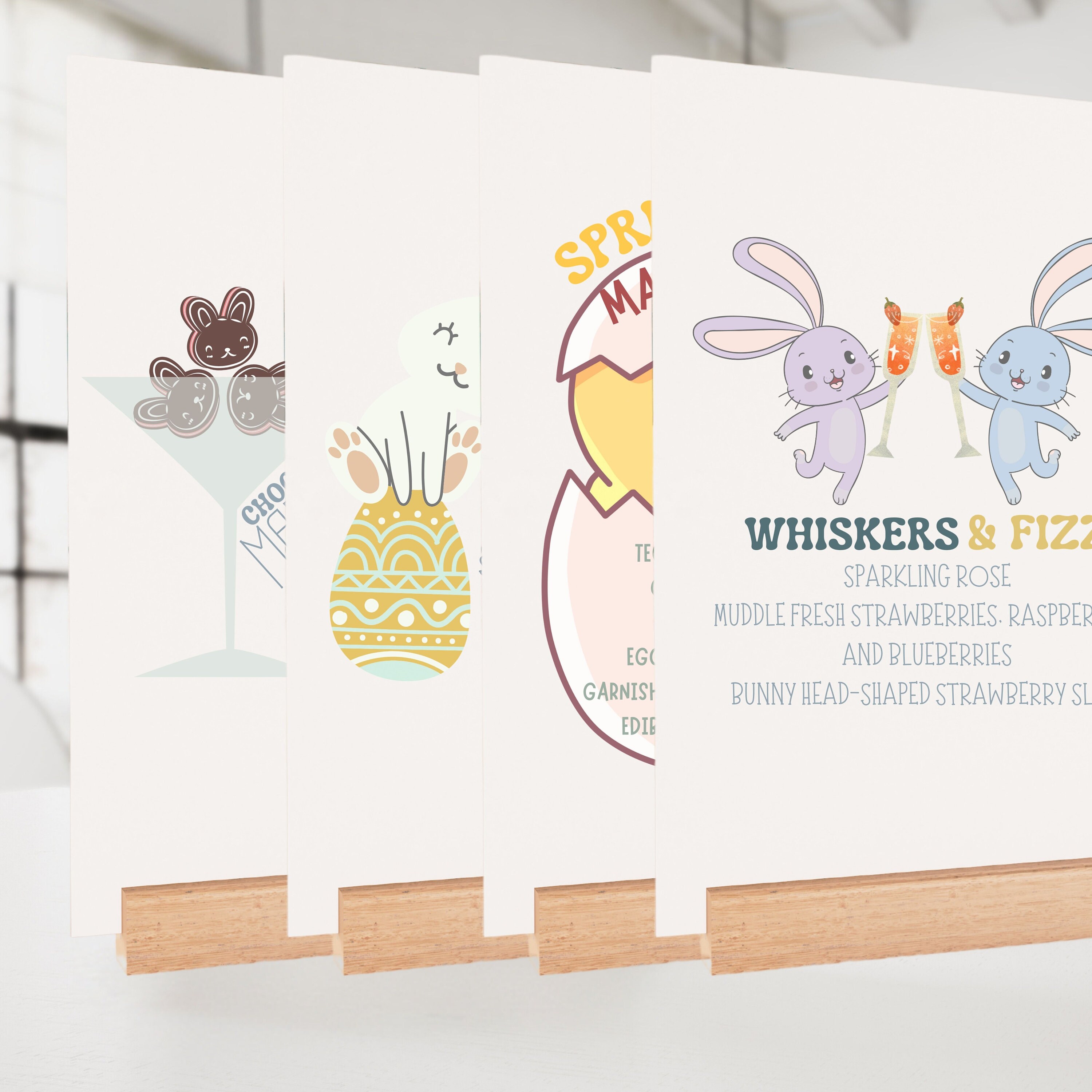 Printable Easter Bar Cocktail Menu Cards for Easter Celebration Brunch ...