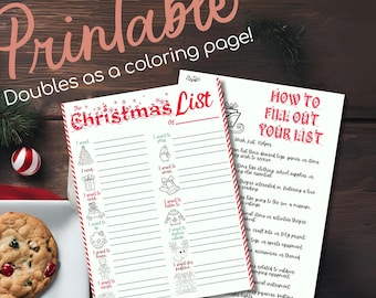 Printable Christmas Wish List for Gift Ideas | Christmas Gift List for ...