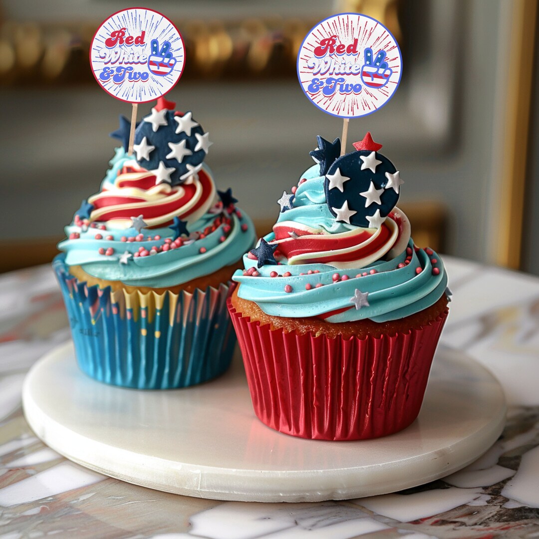 Printable Second Birthday Cupcake and Cake Decorations Instant Download ...