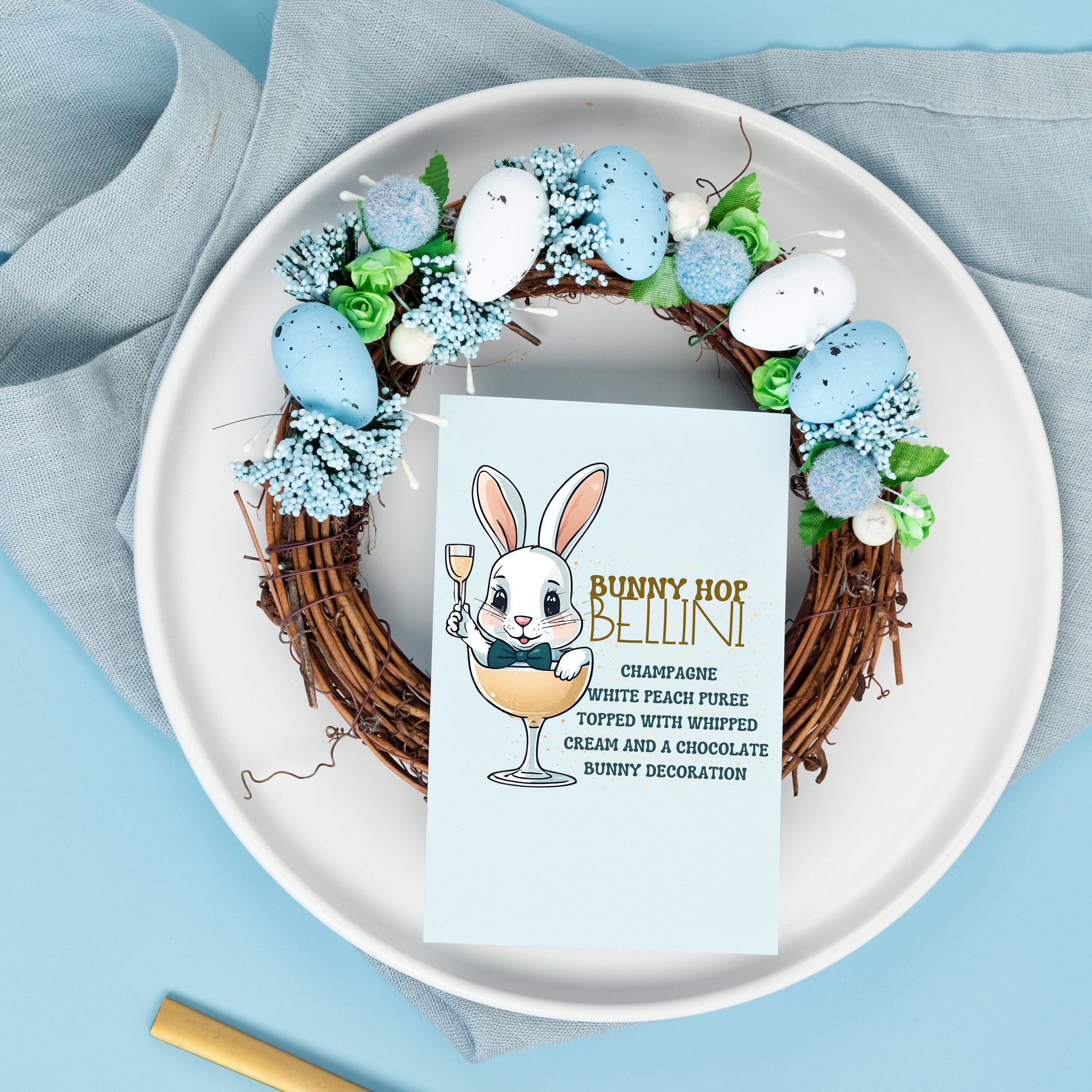 Printable Easter Bar Cocktail Menu Cards for Easter Celebration Brunch ...