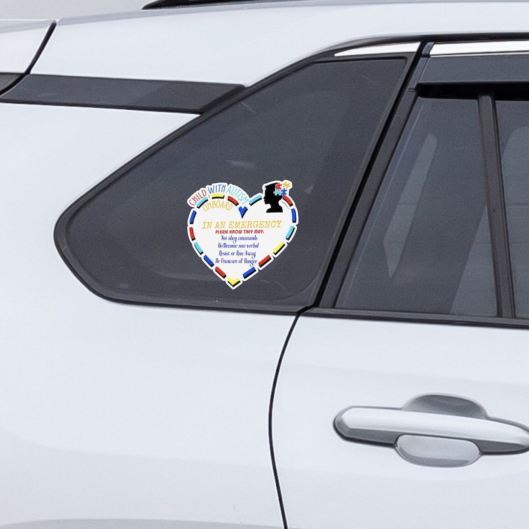 Autism Awareness Car Decal | Child With Autism Onboard Sticker Safety ...