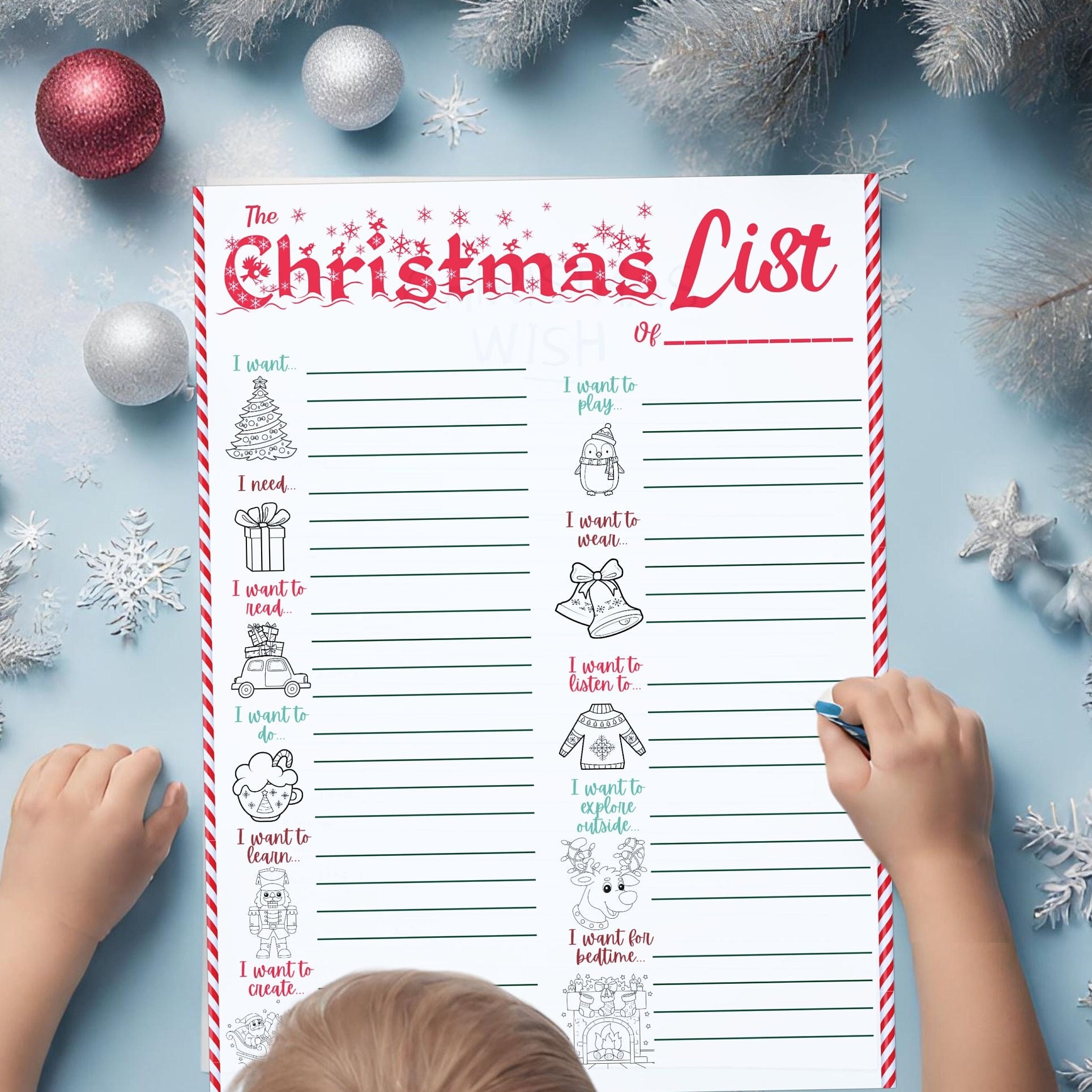 Printable Christmas List for Kids Christmas List Printable Customize by ...
