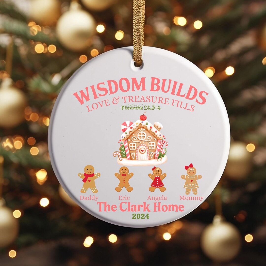 Personalized Family Gingerbread House Ornament 2024: Custom Christmas ...