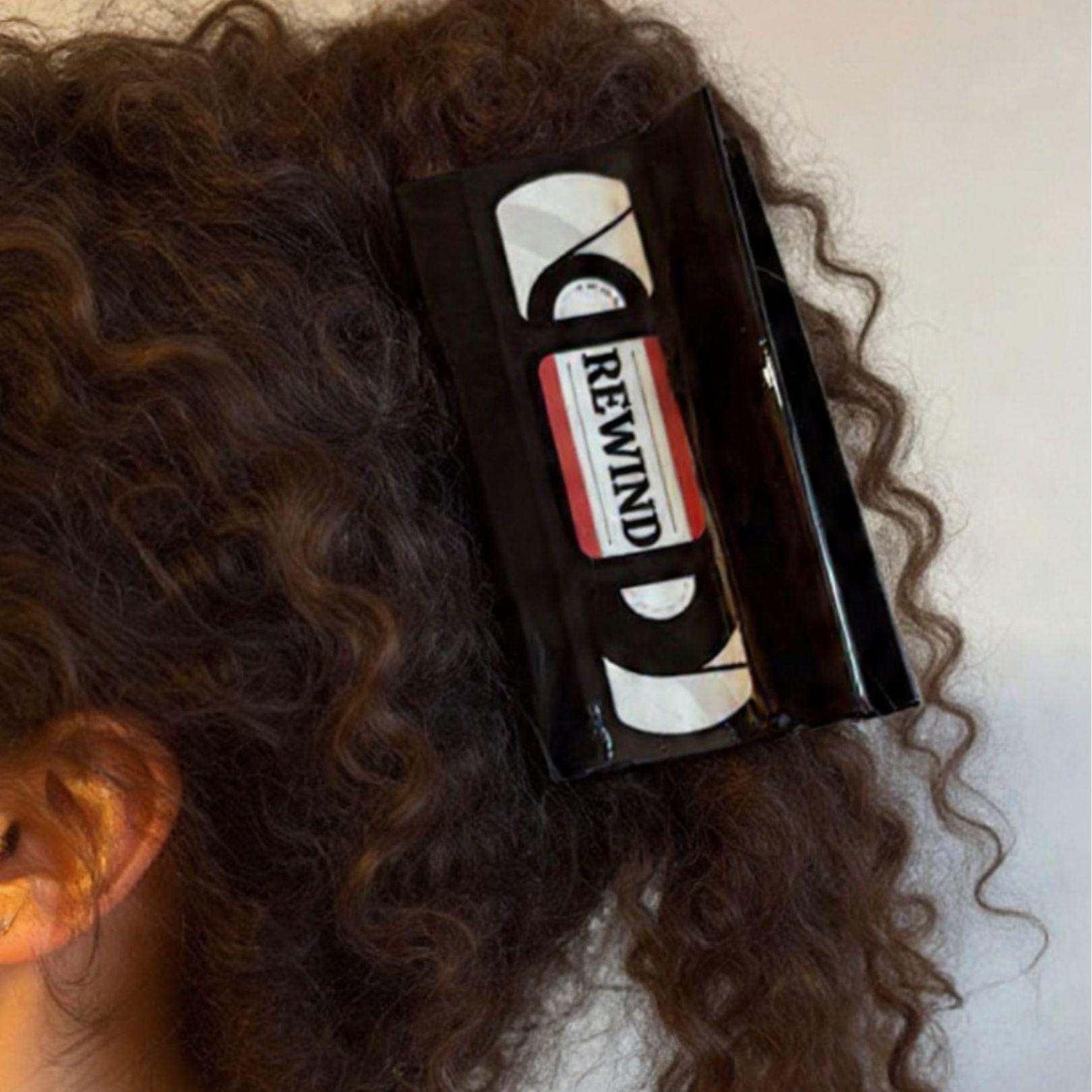 VHS Tape Hair Claw Be Kind Please Rewind | '80s '90s Cassette Claw Clip ...