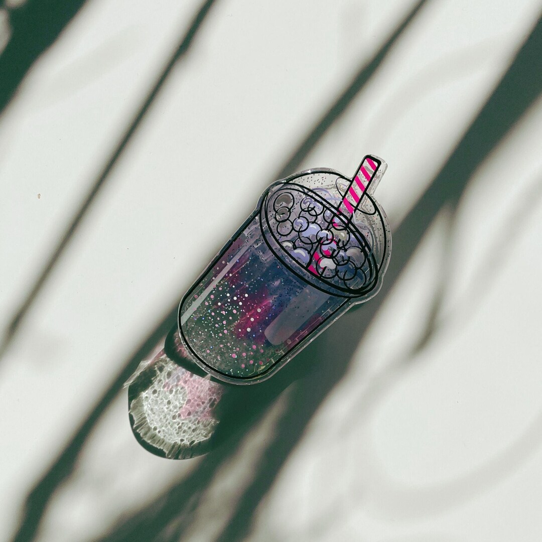 Velvet Claws Boba Tea With Pink and Purple Glitter Hair Claw | Claw ...