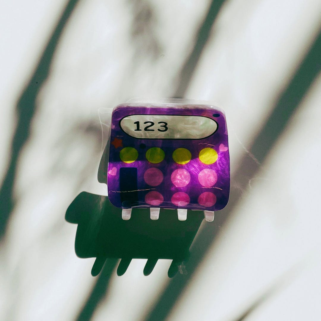 Velvet Claws Mini Purple Calculator Hair Claw | Claw Clip in Velvet Travel Bag - Etsy