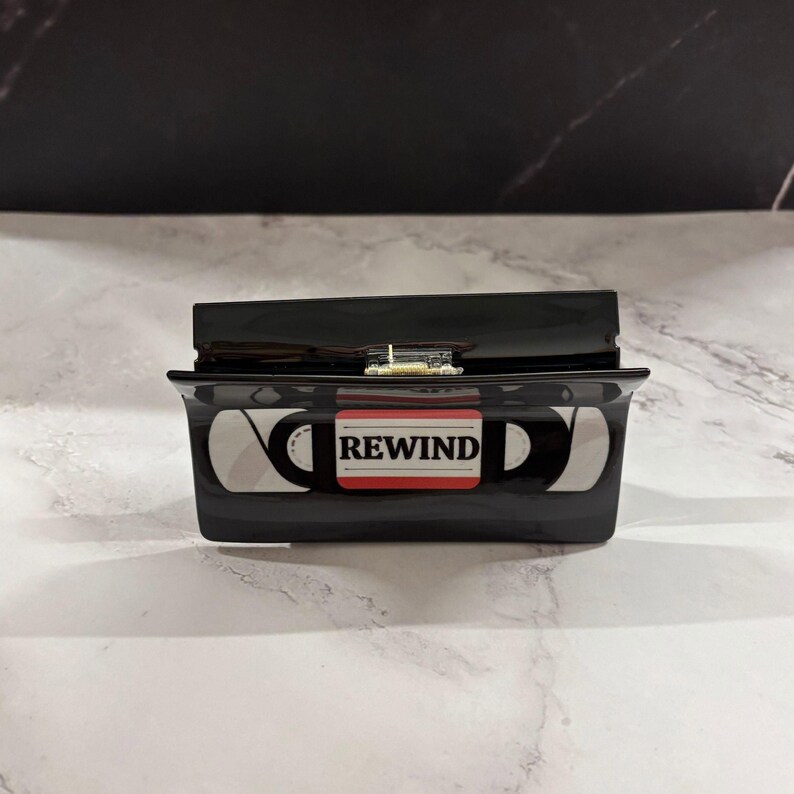 VHS Tape Hair Claw Be Kind Please Rewind | '80s '90s Cassette Claw Clip ...