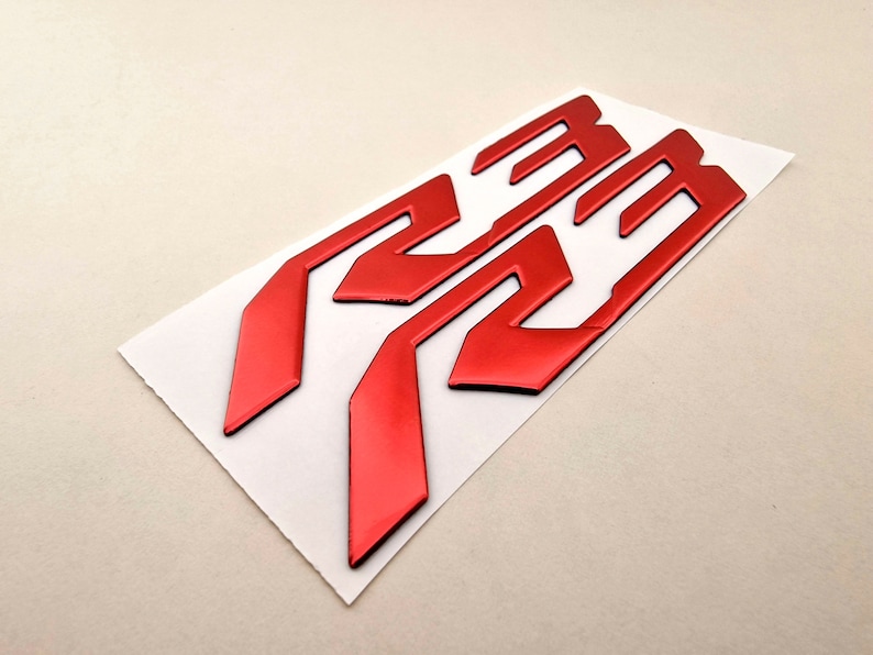 Yamaha R3 Red 3D Badge Logo Stickers Graphics Decals Emblem YZF ...