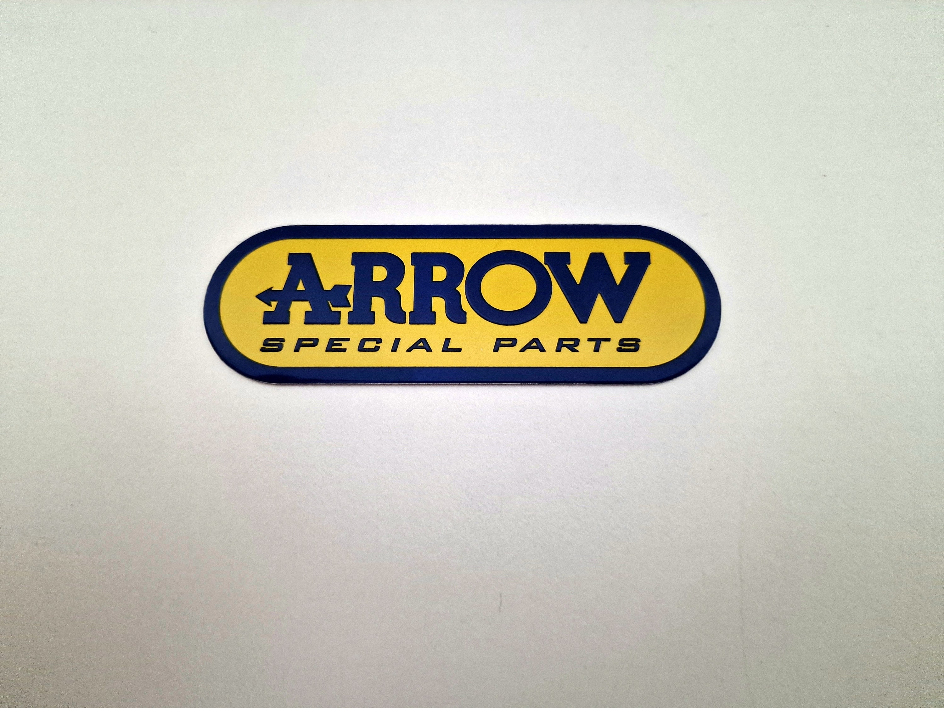 Arrow 3D Metal Exhaust Sticker Badge Logo Graphics Decals Emblem Yellow ...