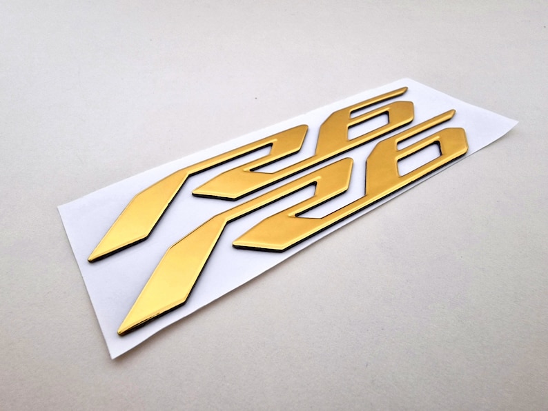 Yamaha R6 Gold 3D Badge Logo Stickers Graphics Decals Emblem YZF ...