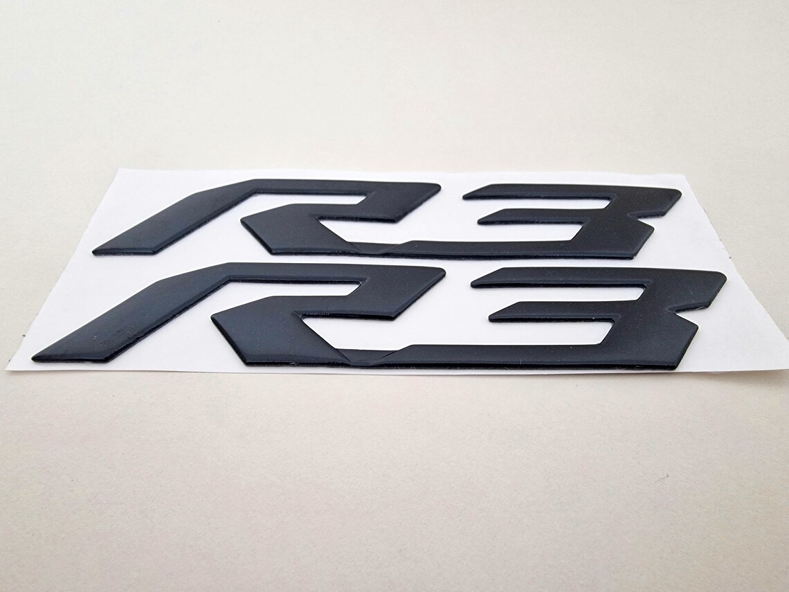 Yamaha R3 Black 3D Badge Logo Stickers Graphics Decals Emblem YZF ...