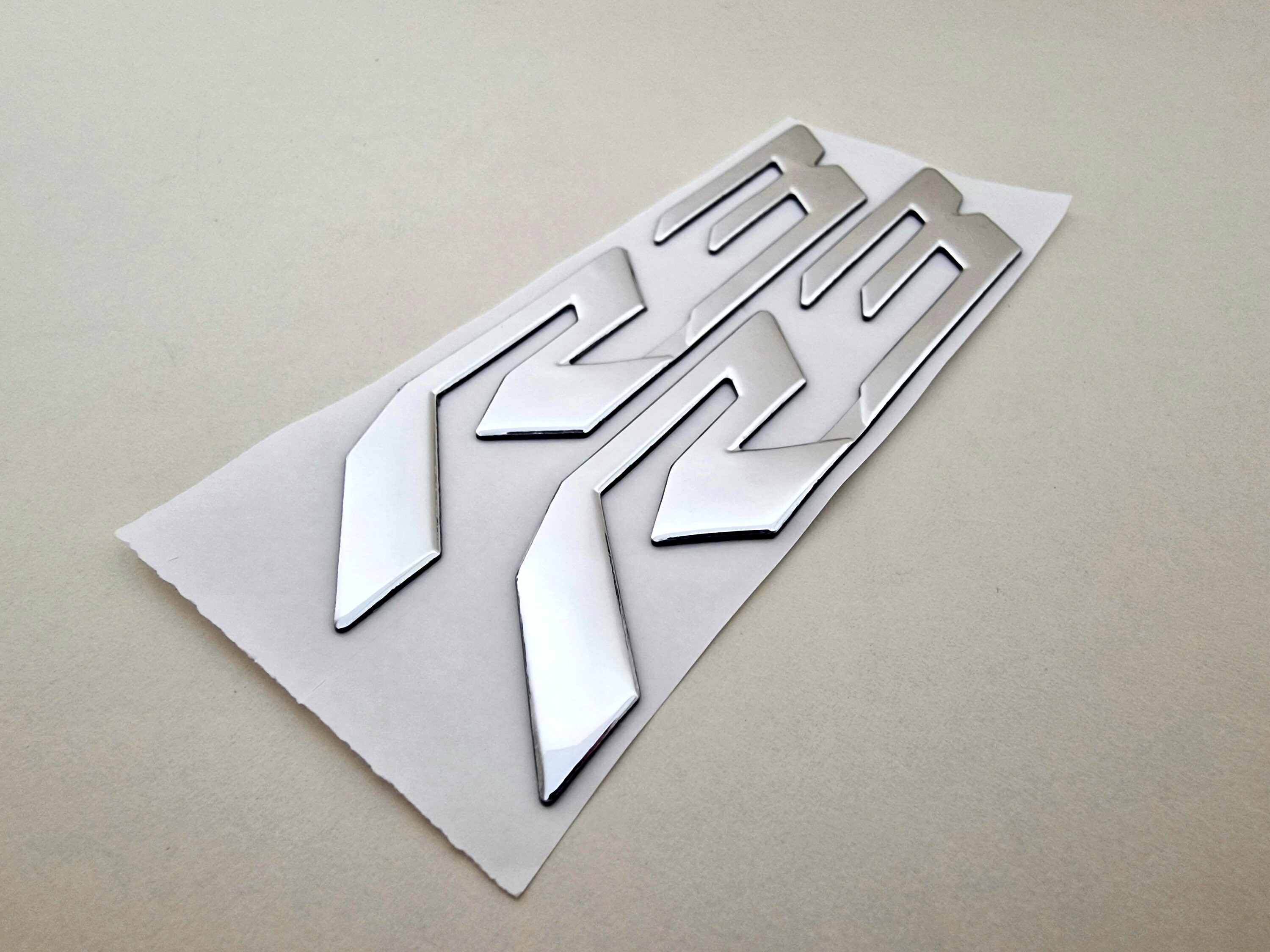 Yamaha R3 Silver Chrome 3D Badge Logo Stickers Graphics Decals Emblem ...