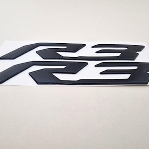 Yamaha R3 Black 3D Badge Logo Stickers Graphics Decals Emblem YZF ...