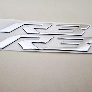 Yamaha R3 Silver Chrome 3D Badge Logo Stickers Graphics Decals Emblem ...
