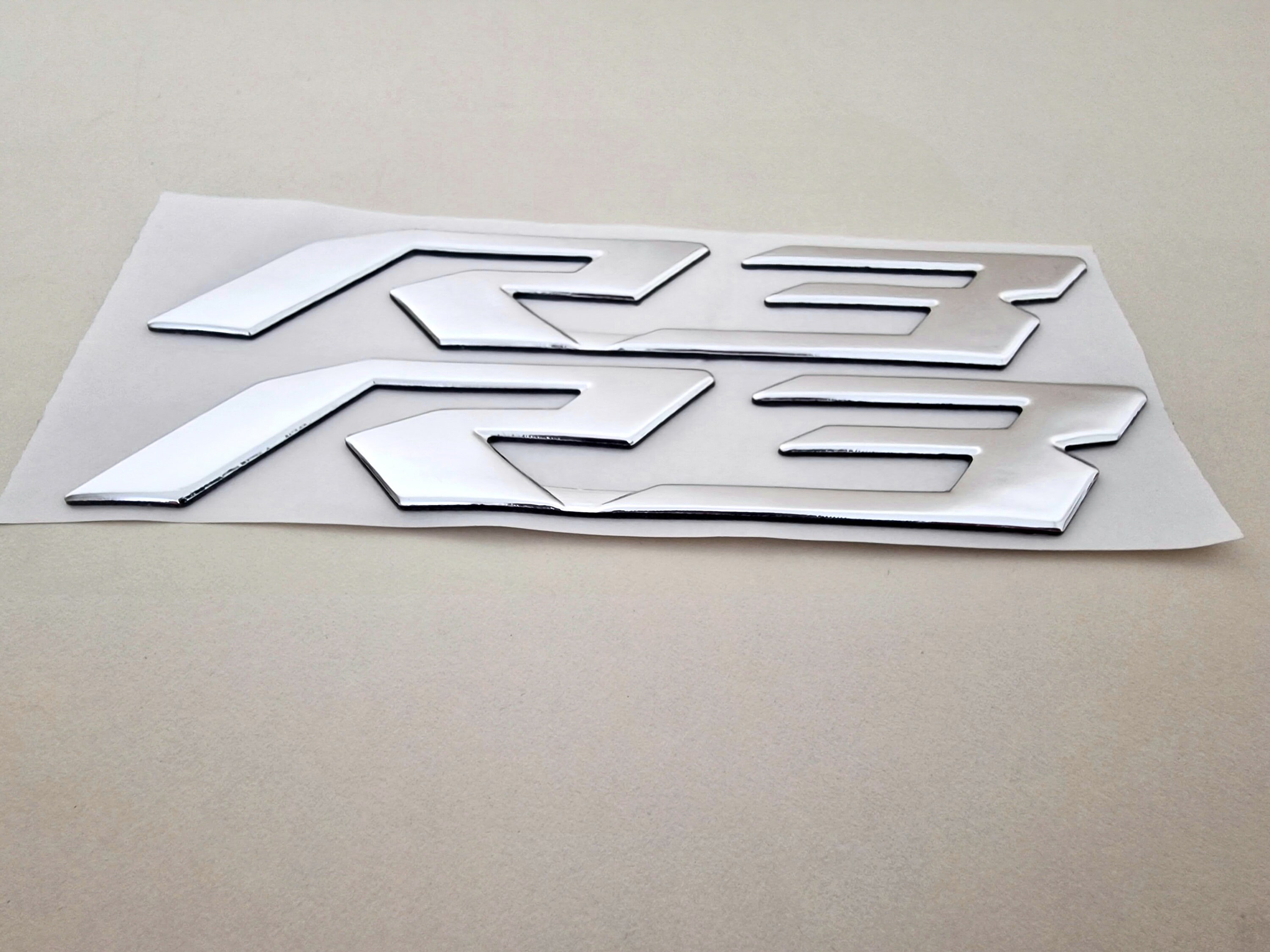 Yamaha R3 Silver Chrome 3D Badge Logo Stickers Graphics Decals Emblem ...